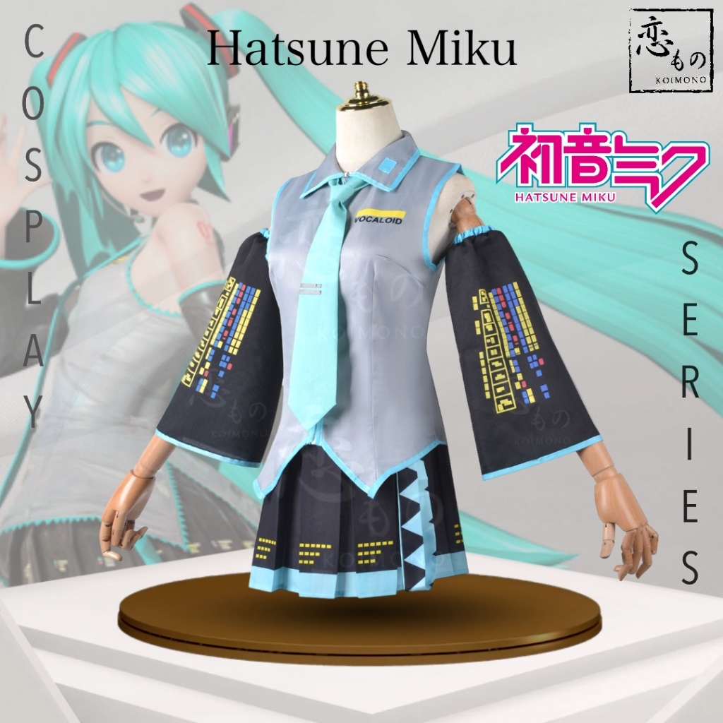 Jual KOIMONO Hatsune Miku Vocaloid Default Costume Cosplay Set Include ...