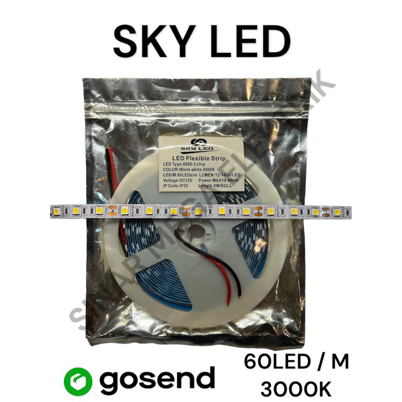 Jual LAMPU LED STRIP FLEX LED 3000K WARM WHITE SKY LED IP20 LED KERTAS ...