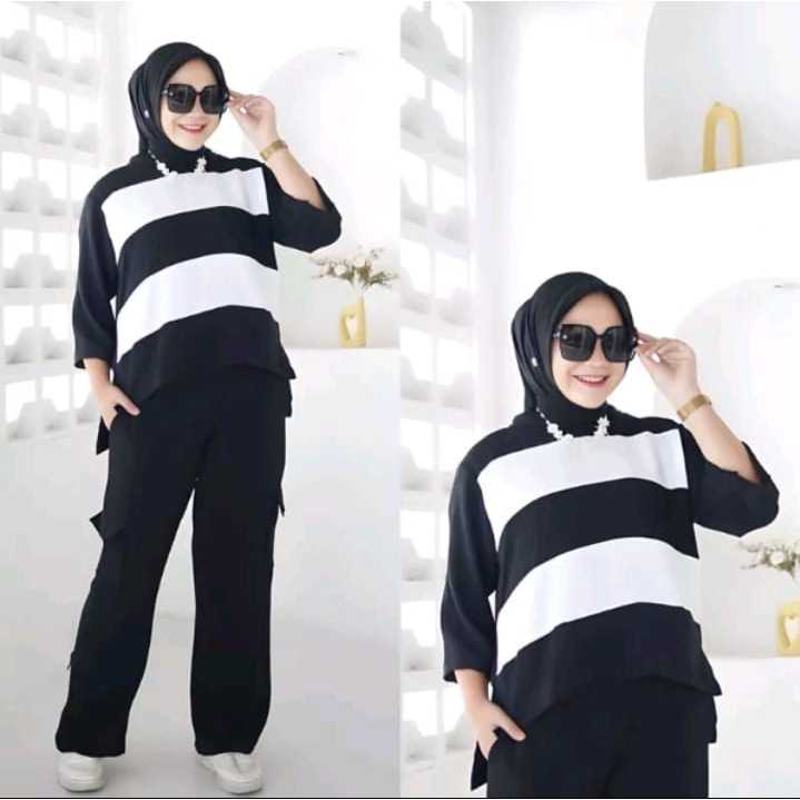 Jual One set Blaster Setelan wanita kekinian fashion muslimah celana ...