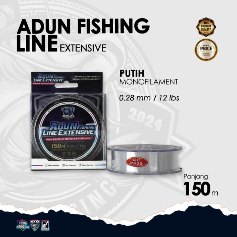 Jual Senar Pancing Nilon Monofilament Adun Fishing Line Extensive 150m ...