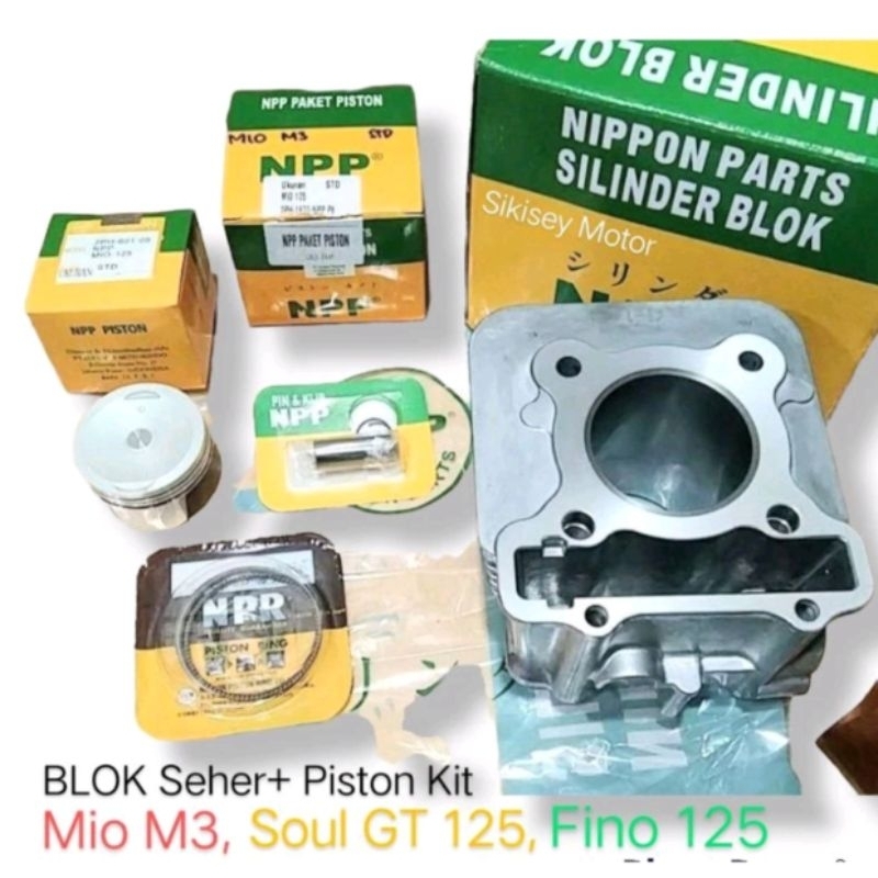 Jual BLOK SEHER KIT KOMPLIT DAN PISTON KIT MIO M3 MIO S FREEGO FINO 125 MIO SOUL GT 125 NPP ...