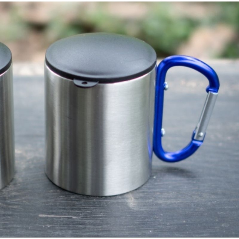 Jual GELAS MUG CANGKIR CARABINER STAINLESS FORTABLE OUTDOOR CAMPING ...