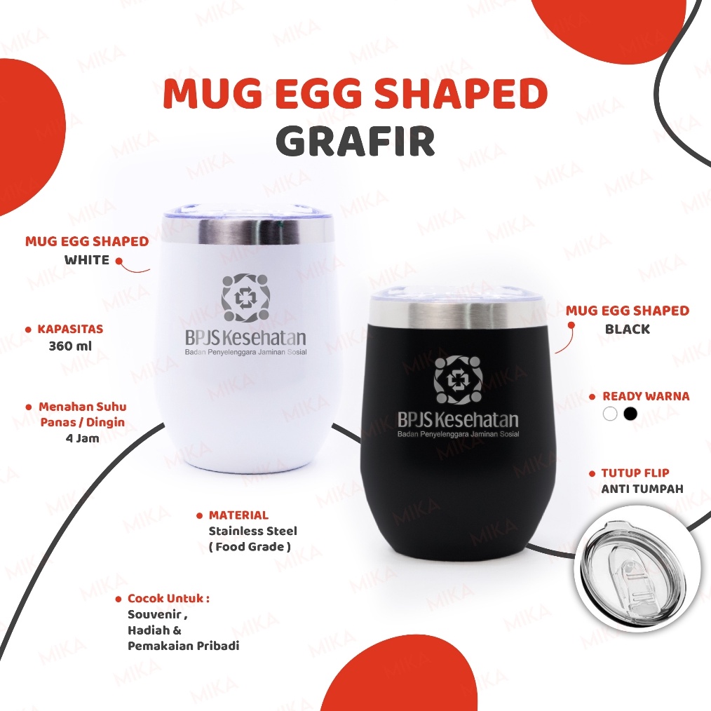 Jual KODE V1W9 MUG Custom Nama Logo Grafir Mug Telur EGG Shaped ...