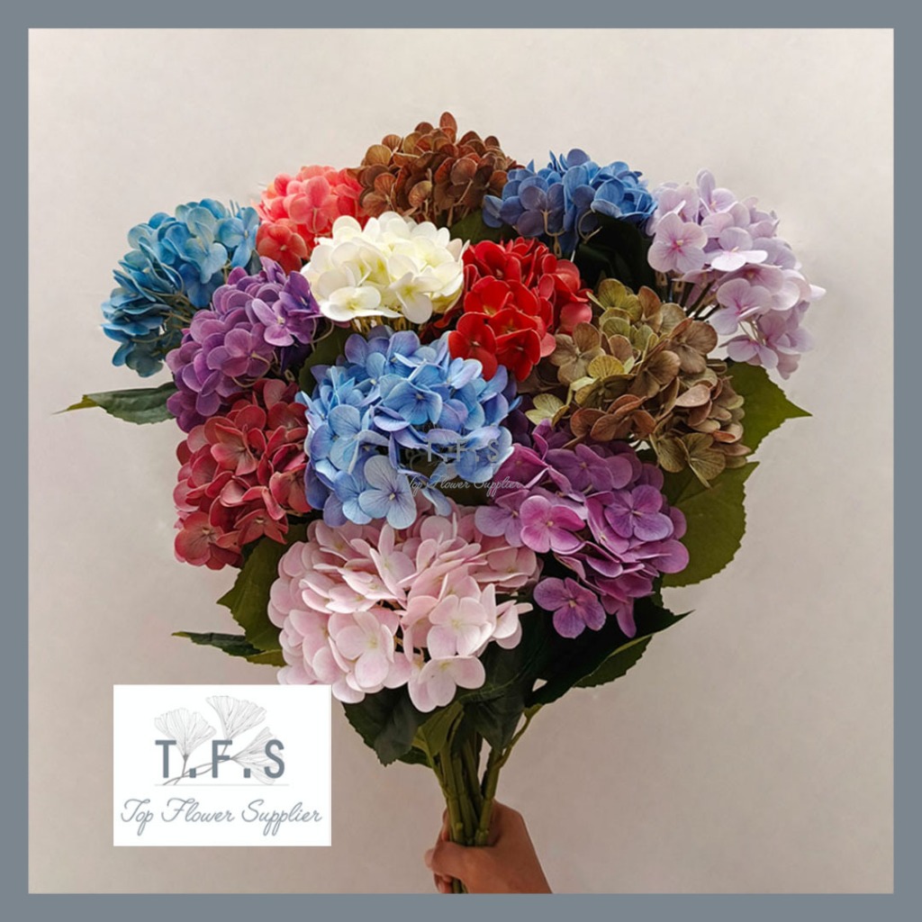 Jual Artificial Hortensia Latex Premium Bunga Hydrangea Real Touch ...