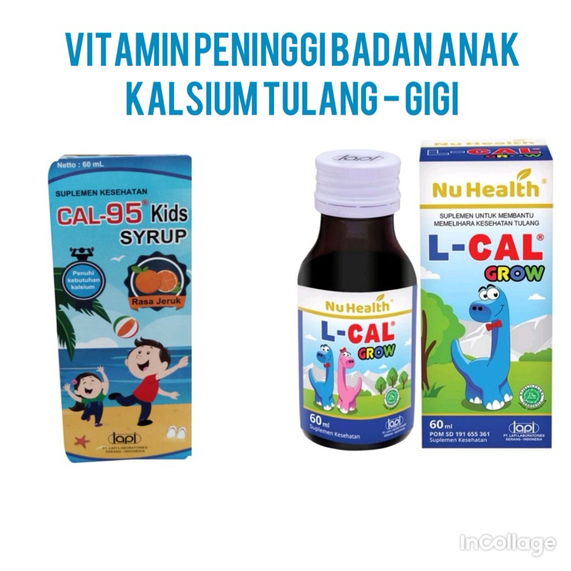 Jual [FREE BUBBLEWRAP] Nu Health L-Cal Vitamin D3+K2 ZInc ANAK Grow ...