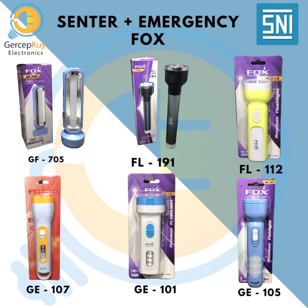 Jual SENTER + EMERGENCY FL-112, FL-191, GE-101,GE-107,GF-705,GE-105 FOX ...