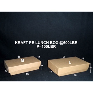 Jual [100 pcs ] lunch box kraft | lunchbox | kotak makan paper lunch box | lunch box paper ...