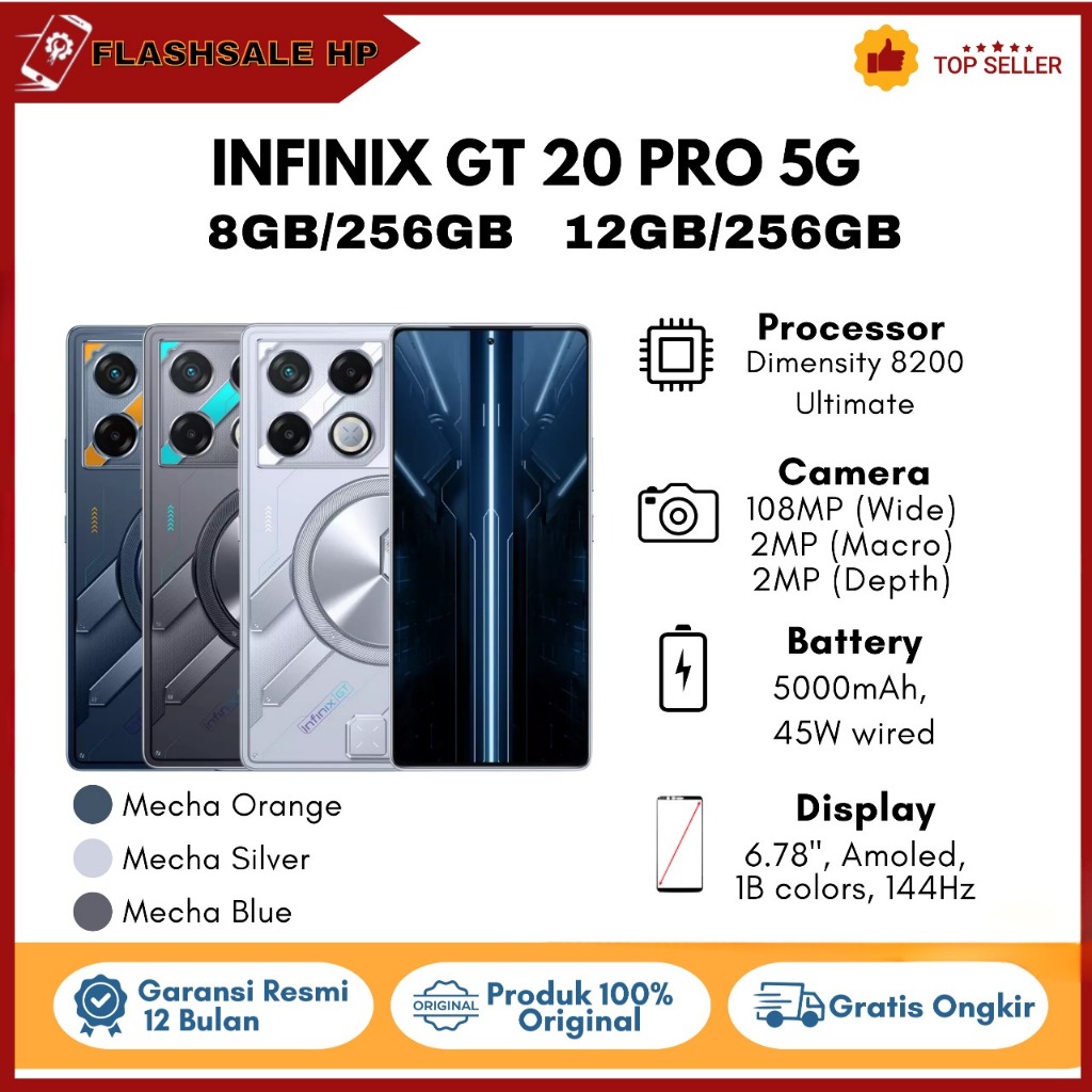 Jual Infinix GT 20 PRO 5G RAM 8/256 Garansi Resmi Infinix | Shopee Indonesia