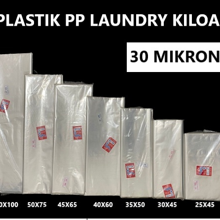 Jual Plastik Kantong Besar Laundry PP Bening Tebal 03 20x35 30x45 40X60 ...