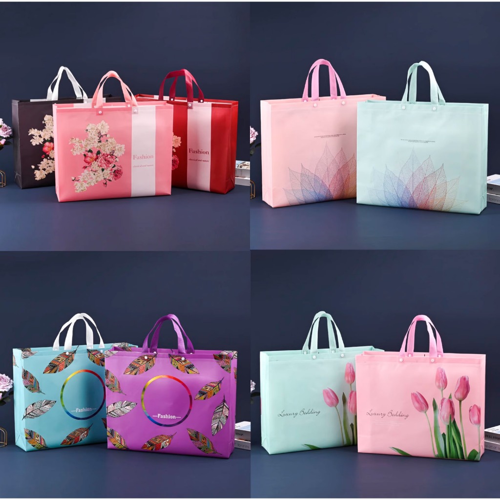 Jual Tas Belanja / Tote Bag Spunbond Kain Motif Premium Kantong Tas ...