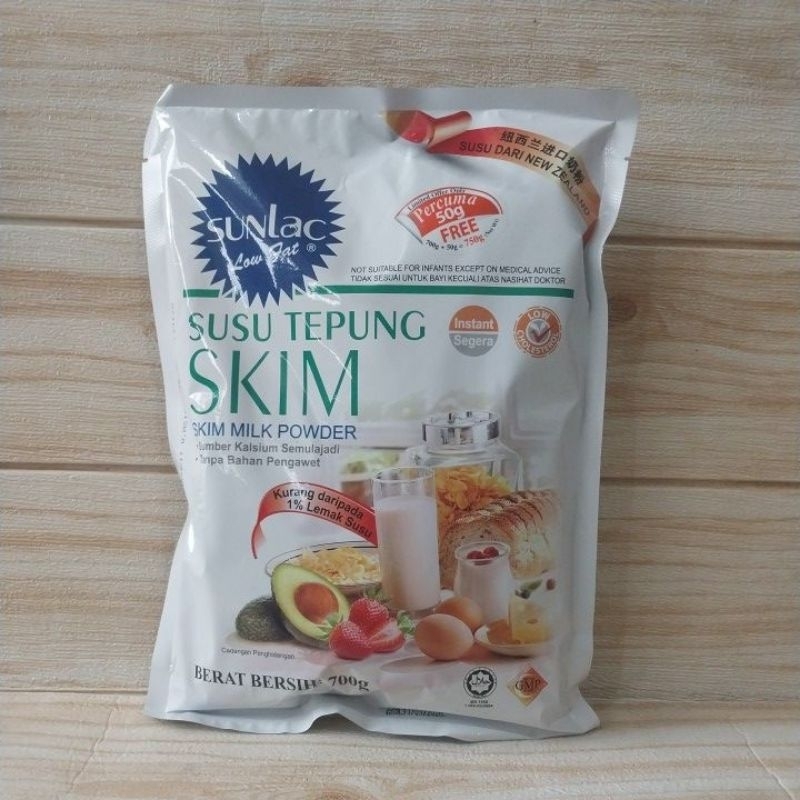 Jual Sunlac Susu Tepung Skim / Skim Milk Powder (700gr free 50gr ...