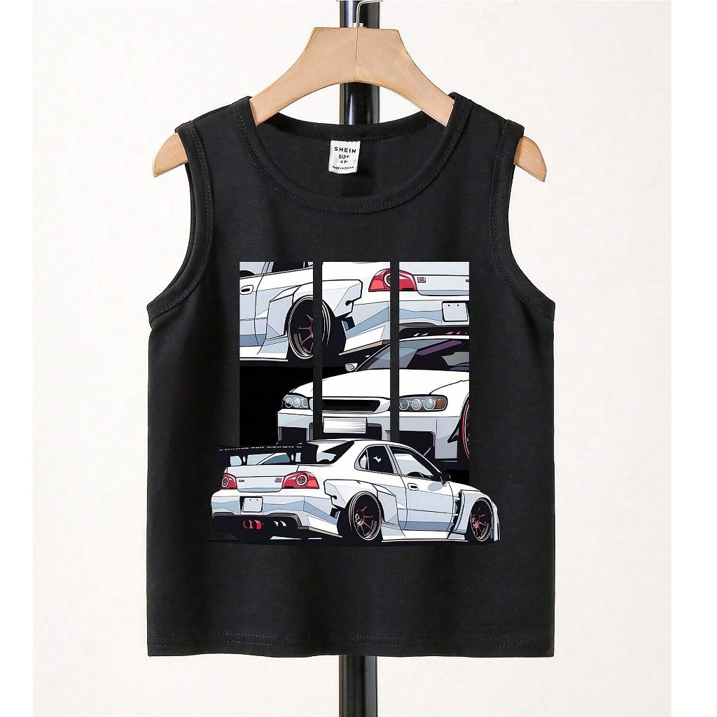 Jual KAOS SINGLET ANAK WARNA HITAM MOTIF MOBIL BISA CUSTOM GAMBAR ...