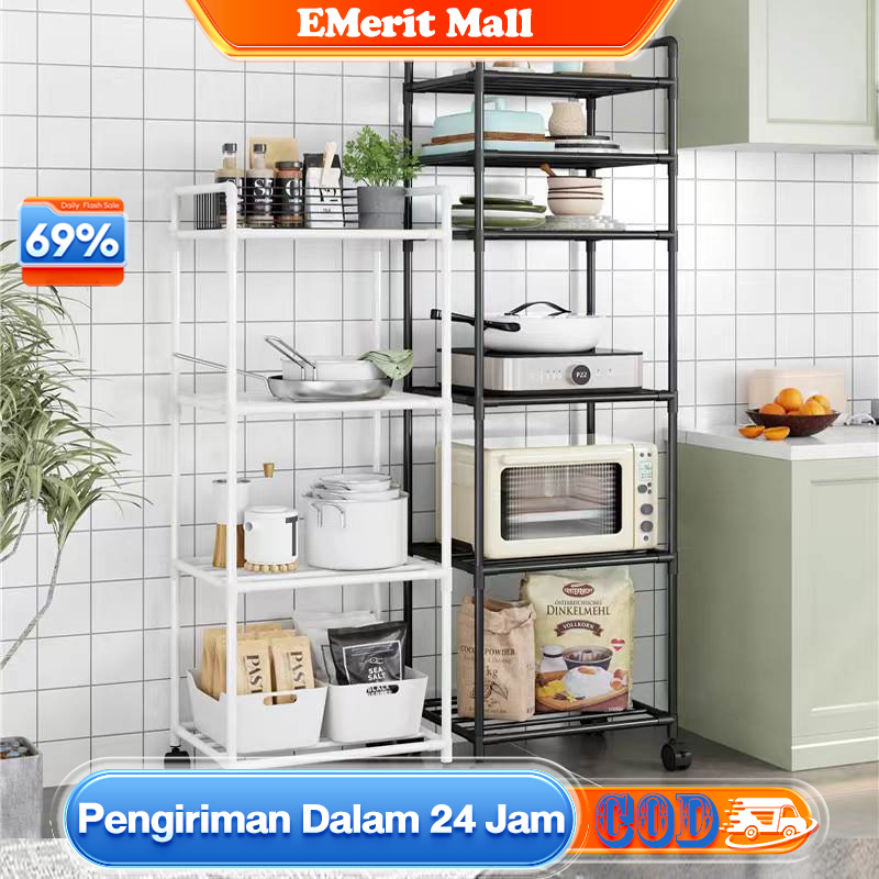 Jual Rak Susun Dapur Serbaguna Dengan roda Rak Troli Susun Rak kamar ...
