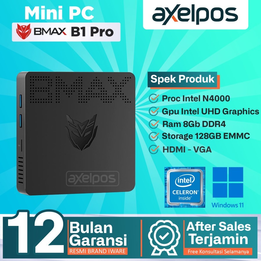 Jual Mini PC BMAX B1 Pro Intel Celeron N4000 8GB/ 128BGB Window 11 | Shopee Indonesia