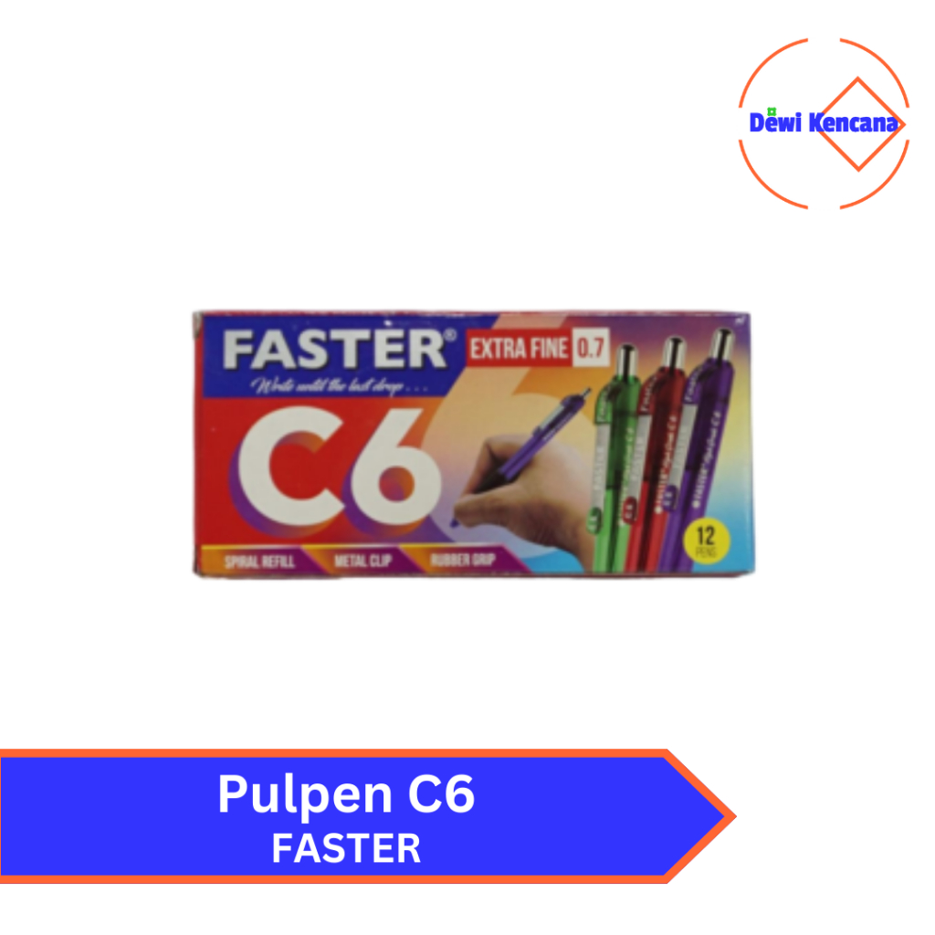 Jual Pulpen FASTER C6 1 Pak Isi 12 Pcs | Shopee Indonesia