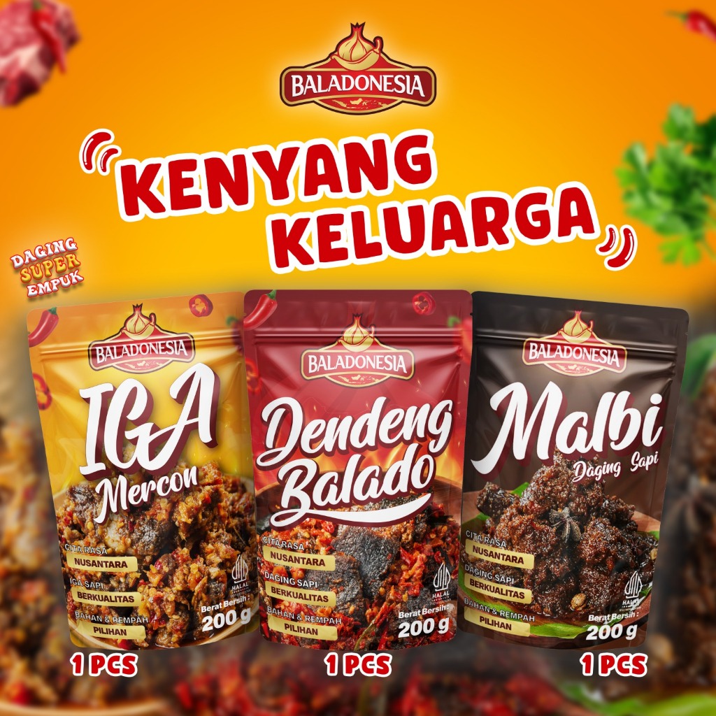 Jual PAKET KENYANG KELUARGA ( 1 IGA MERCON + 1 DENDENG BALADO + MALBI ...