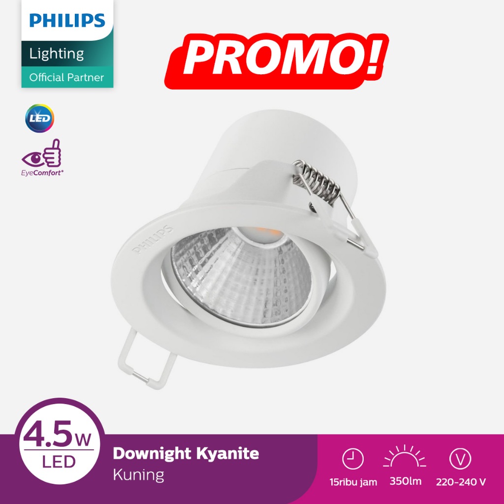 Jual Philips Spotlight SL201 070 4.5W 27K WH Kuning Recessed LED ...