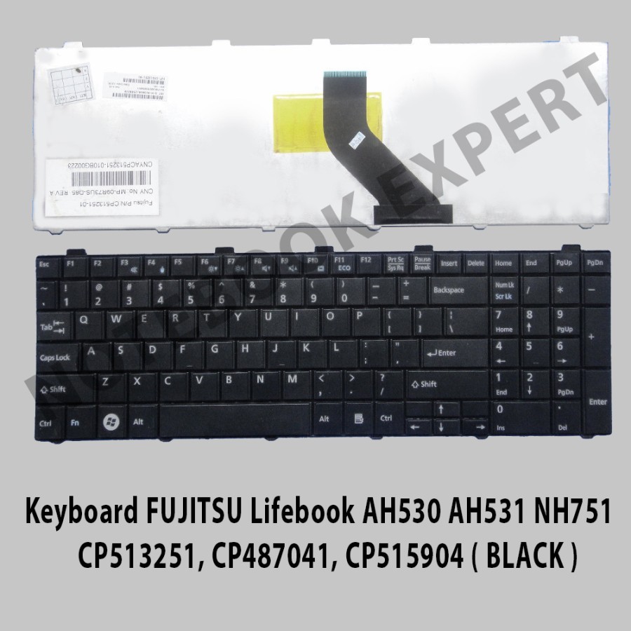 Jual Keyboard FUJITSU Lifebook AH530 AH531 NH751 US Version ( Black ...