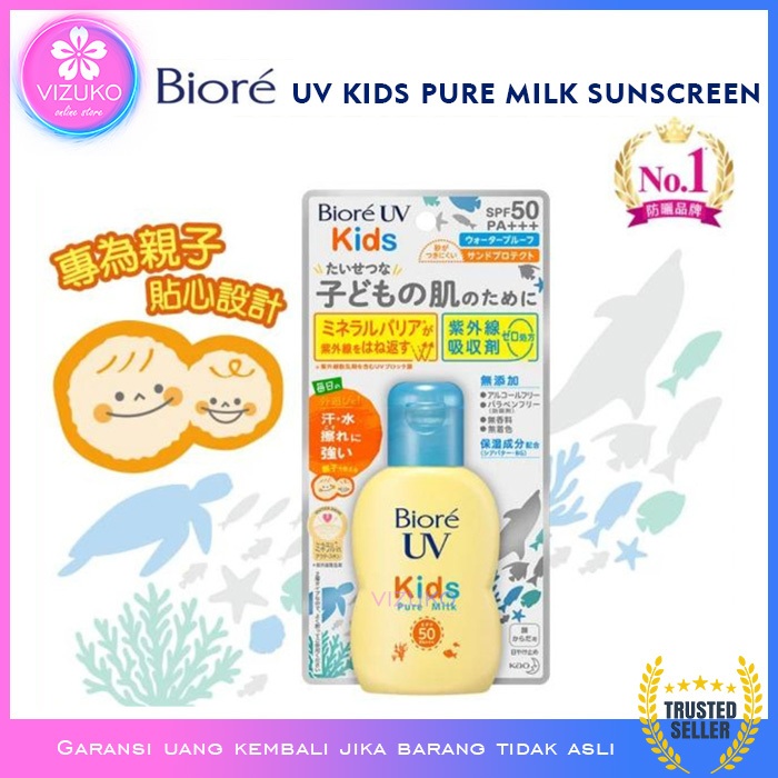 Jual Biore UV Kids Pure Milk Sunscreen Face+Body SPF50 Ori Japan ...