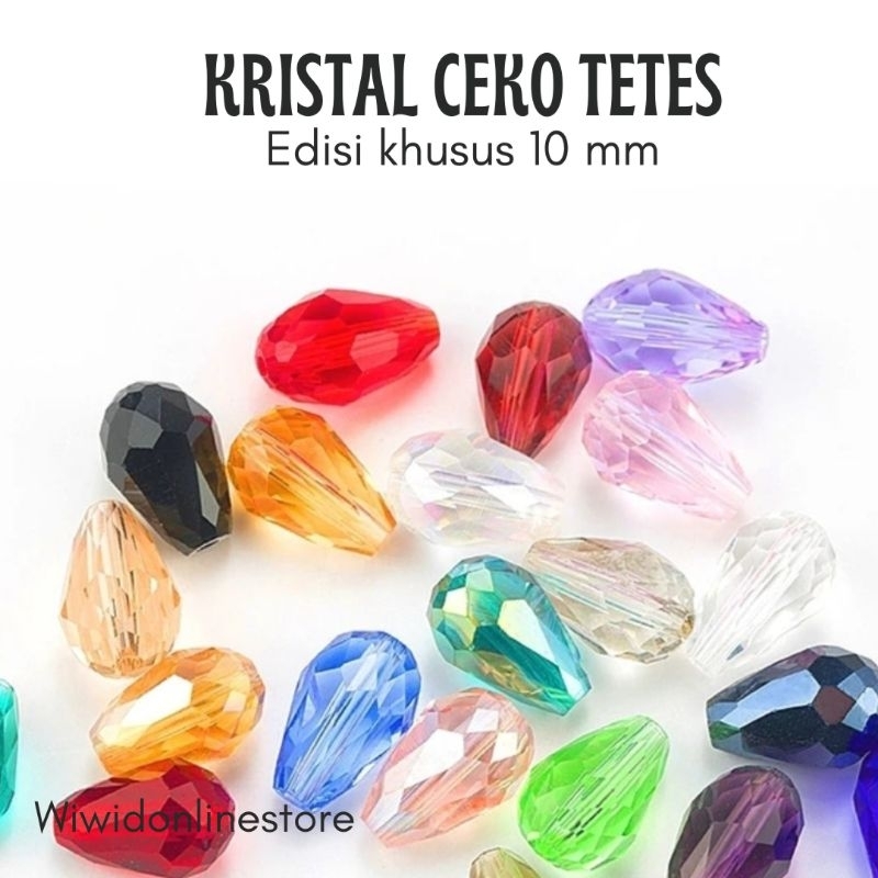 Jual (10 biji) MANIK KRISTAL CEKO TETES 10 mm | Shopee Indonesia
