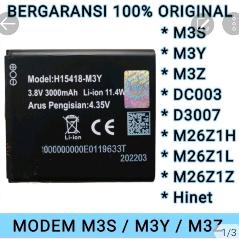 Jual Baterai Battery Original Andromax Modem Mifi M3Y M3Z M3S DC 003 DC 007 H15418 | Shopee ...