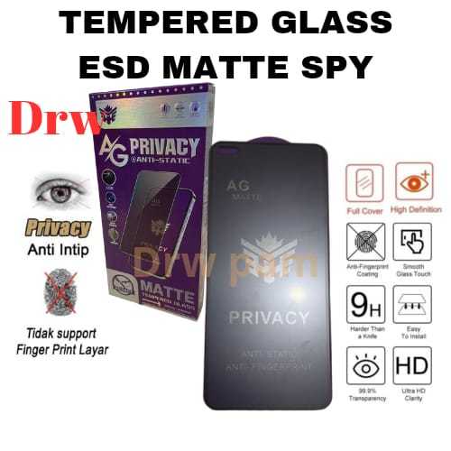 Jual Tempered Glass ESD Matte Privacy Privasi Spy Anti Intip Minyak Glare Grosir All Type ...
