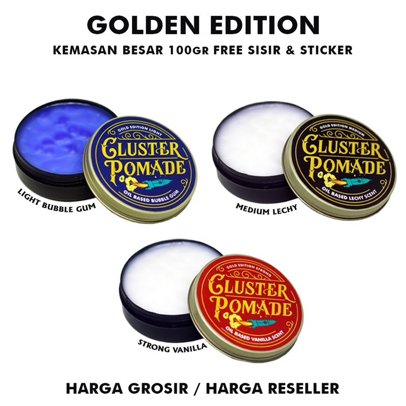Jual POMADE CLUSTER GOLD EDITION OILBASED 100gr | Shopee Indonesia