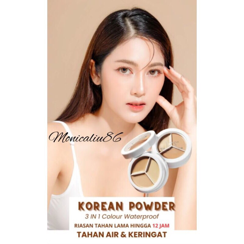Jual BISA COD / BEDAK COUNTUR KOREAN 3 WARNA / KOREAN POWDER 3in1 ...