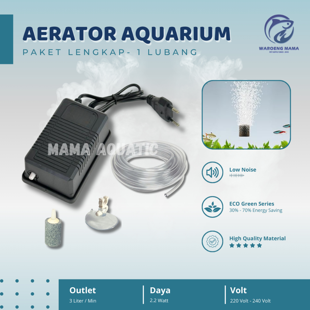 Jual Paket Lengkap Pompa Aerator 1 Lubang Mesin Udara Aquarium ...