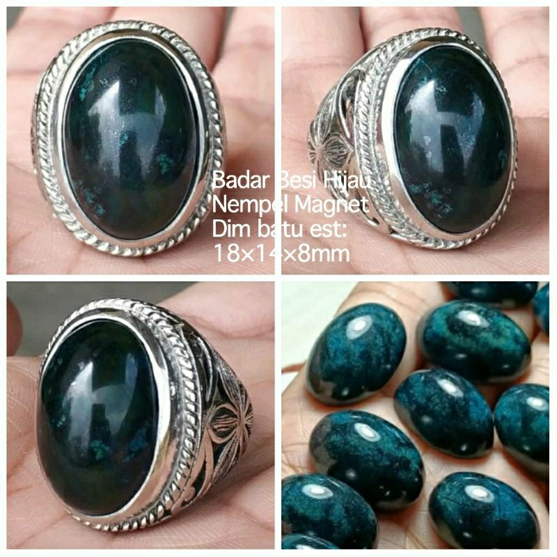 Jual BATU CINCIN BADAR BESI HIJAU NEMPEL MAGNET NATURAL ALAM 100% ...