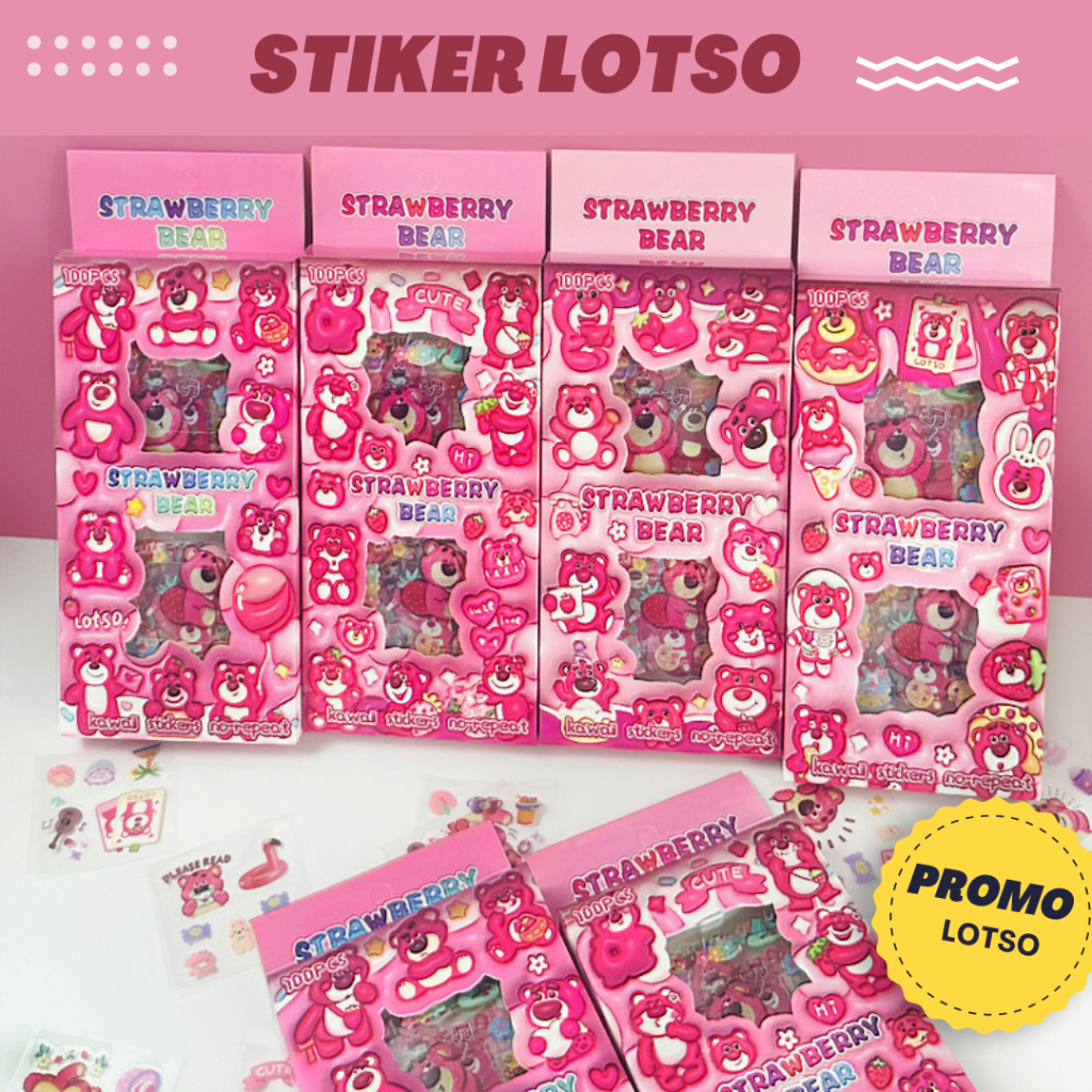 Jual LOTSO Sticker Box Panjang 2D | Waterproof Lucu | 100 Lembar ...