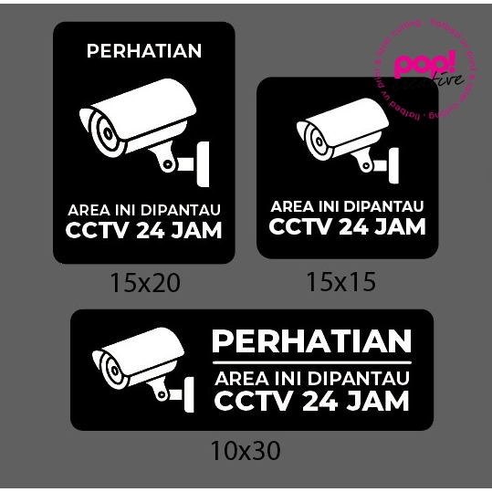 Jual CCTV Akrilik SIgn Tulisan Area dipantau | Shopee Indonesia