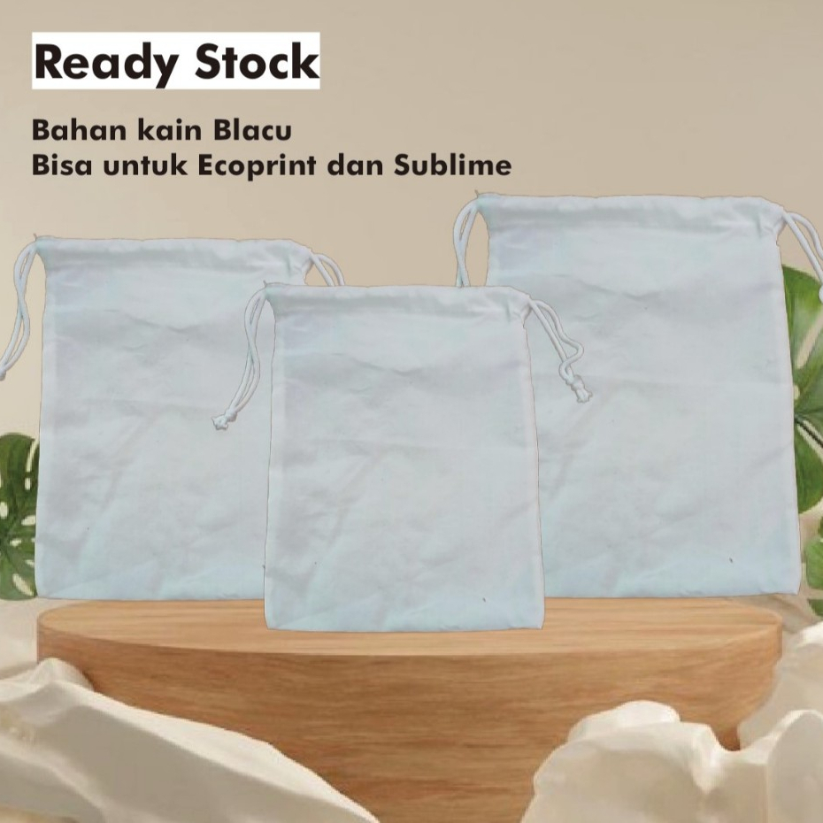 Jual Pouch serut blacu polos bisa untuk ecoprint dan sublime bisa juga ...