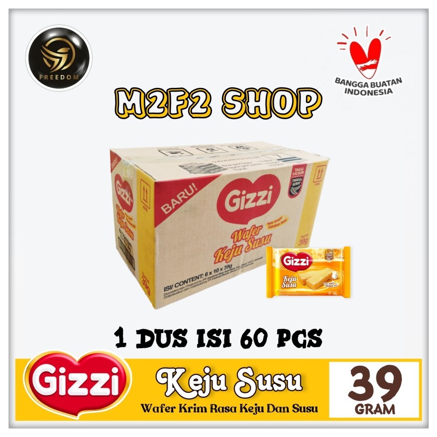 Jual Gizzi Wafer Krim Rasa Keju Susu Sachet - 39 gr (Kemasan Karton ...