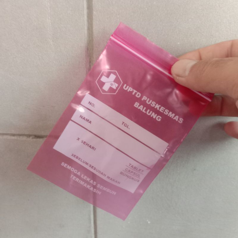 Jual (ISI 2000 PCS) Custom Plastik Klip Obat Uk. 8,7x13 Cm | Shopee ...