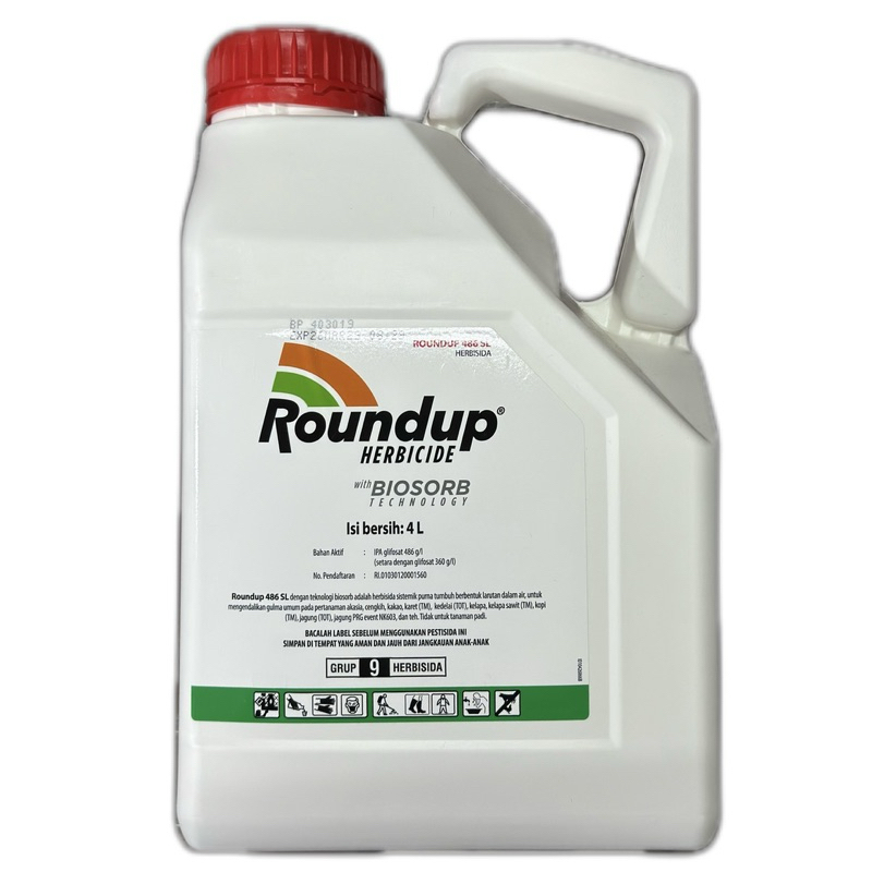 Jual HERBISIDA ROUNDUP 486 SL 4 LITER BIOSORB TECHNOLOGY/RACUN ROUND UP ...