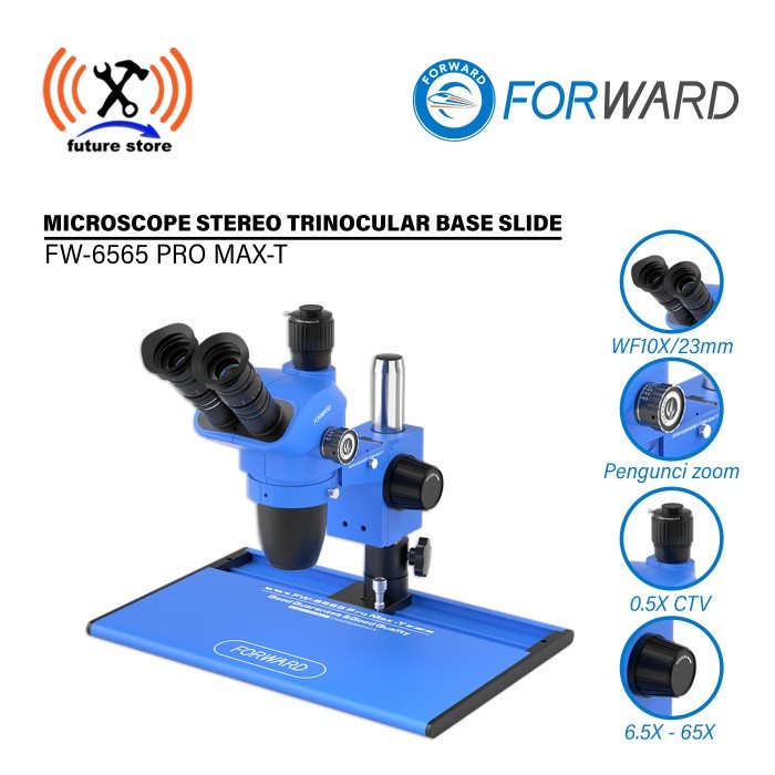 Jual Microscope Forward FW-6565 PRO MAX-T Stereo Trinokular Base slide ...