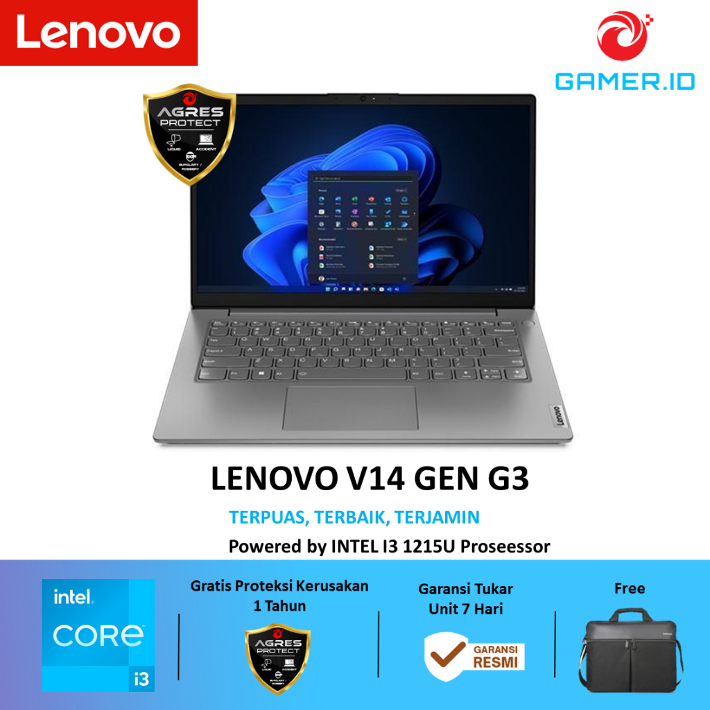 Jual LAPTOP LENOVO V14 G3 INTEL I3 1215GU RAM 4GB/8GB 256GB SSD DOS ...