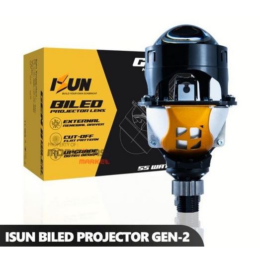Jual Lampu Biled ISUN 2.5 INCH GEN 2 bi led headlamp 60w blue lens ...