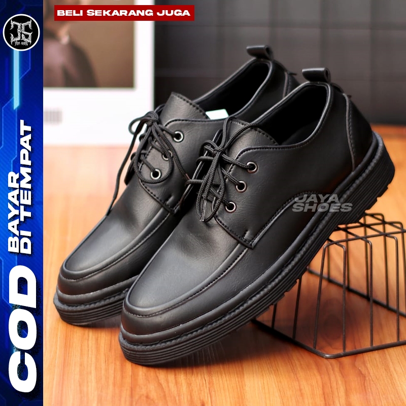 Jual MORIS BLACK Sepatu Docmart Hitam Pantofel Kerja Original | Shopee ...