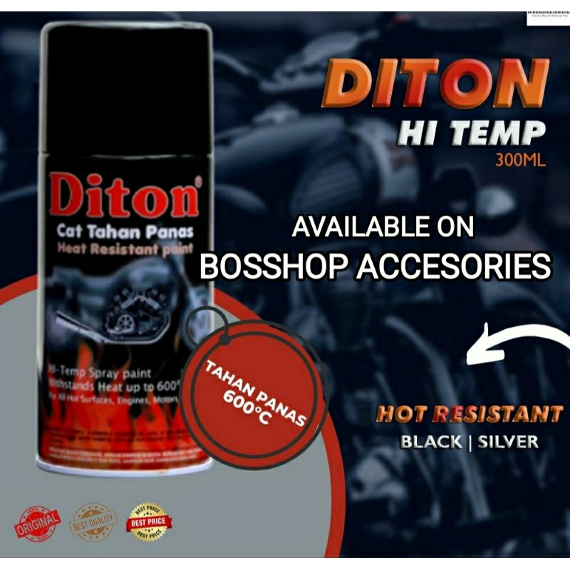 Jual CAT DITON PREMIUM Hi-Temp - BLACK - Tahan Panas 300ml CAT Knalpot Jadi Baru | Shopee Indonesia