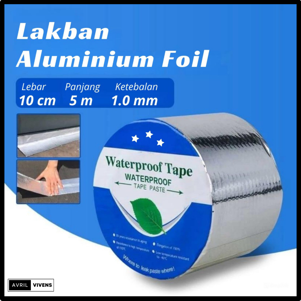 Jual [AVV] Lakban Anti Bocor Waterproof Aluminum Foil Butyl Tape Paste Lem Anti Air Anti Panas ...