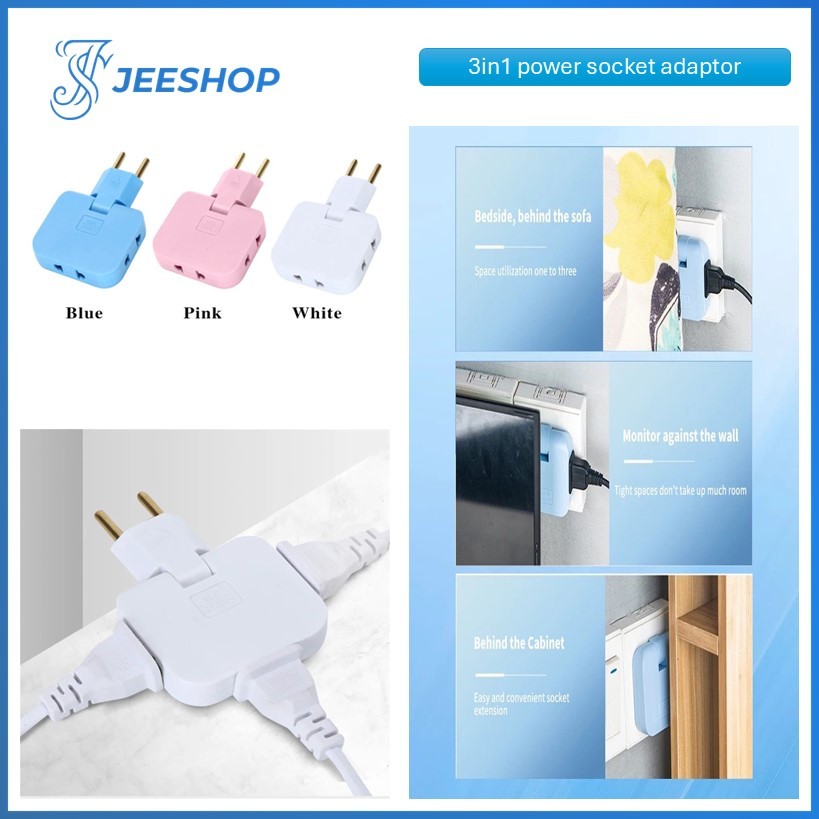 Jual Power Socket 3in1 Plug In Stop Kontak Colokan Steker Lipat Folding ...