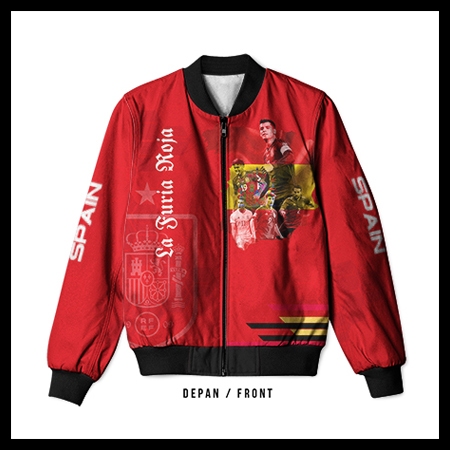 Jual Jaket Bomber Tim Spanyol Kasual (Spain) Euro 2024 Dewasa full ...
