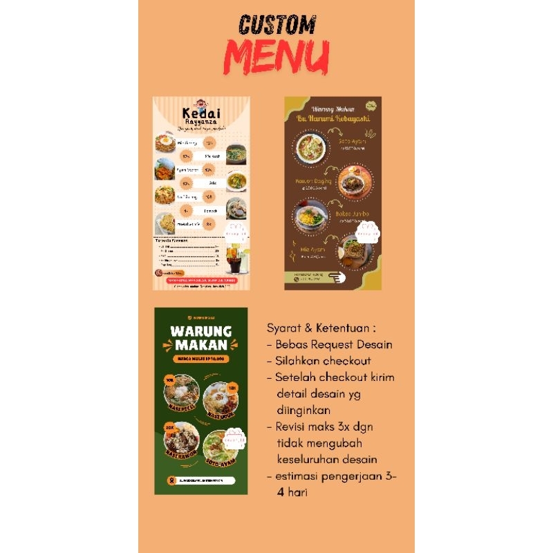 Jual COSTUM DESAIN MENU BY DESOP ONLY SOFTFILE | Shopee Indonesia
