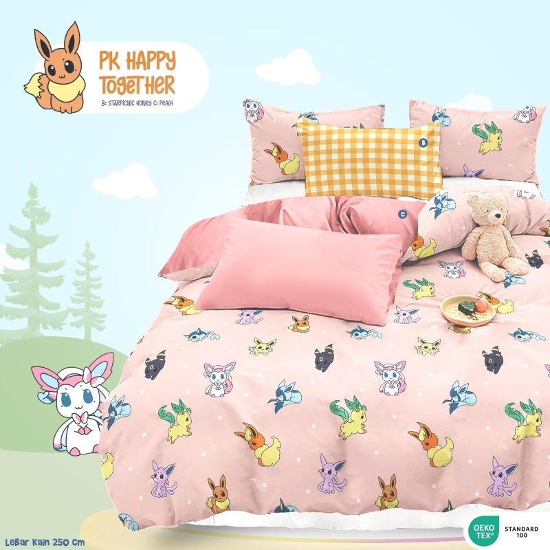 Jual Sprei Katun Star Kids motif Pokemon Happy | Shopee Indonesia