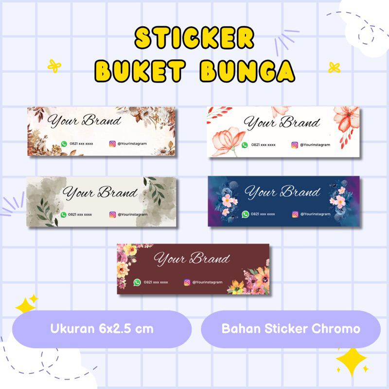 Jual Sticker buket | Sticker Bouquet | STIKER LABEL BUKET CUSTOM ...