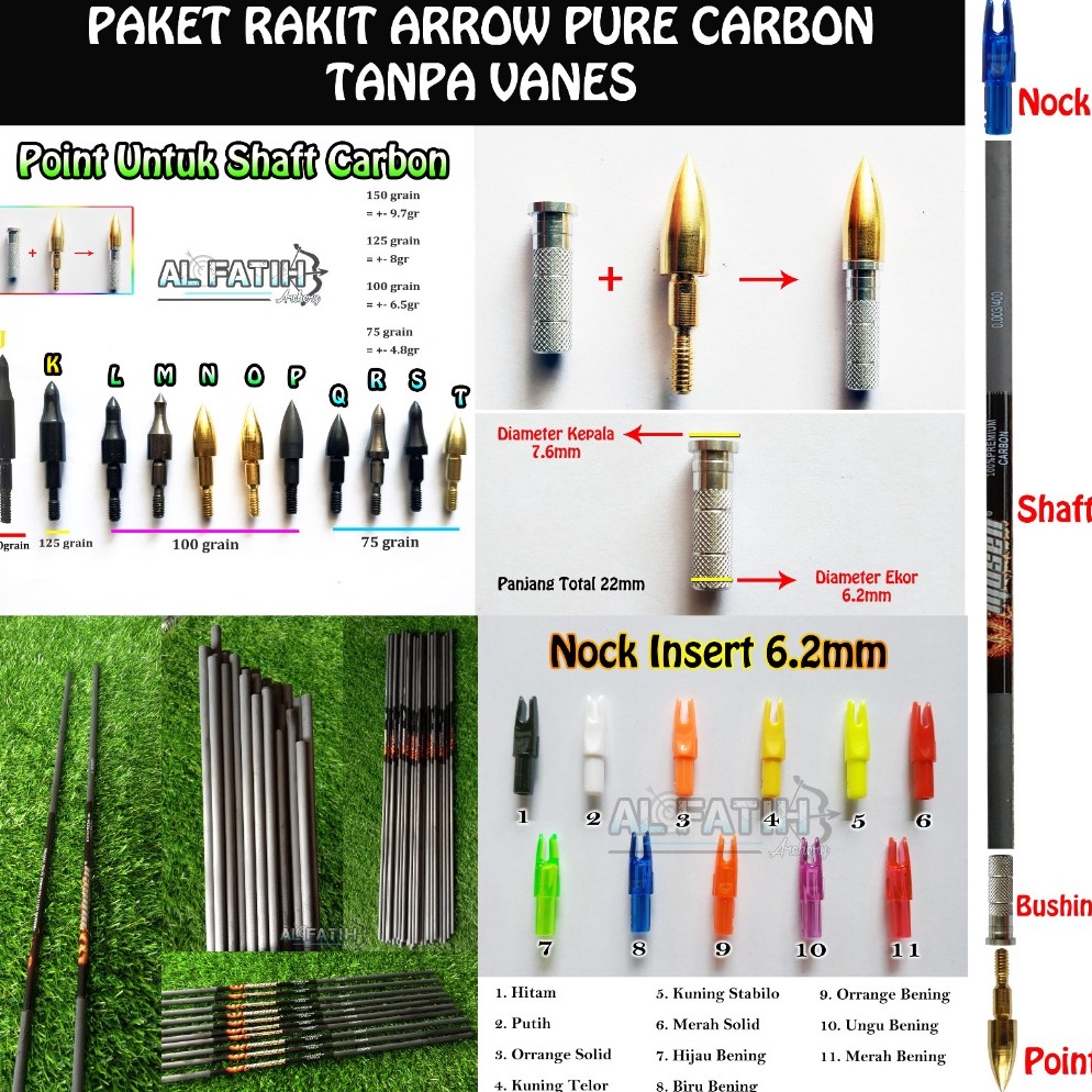 Jual Bagus Dipakai Paket Arrow Pure Carbon Musen Siap Rakit Tanpa Vanes ...