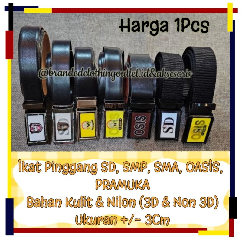 Jual IKAT PINGGANG SD SMP SMA OSIS PRAMUKA +/- 3CM | SABUK SEKOLAH ...