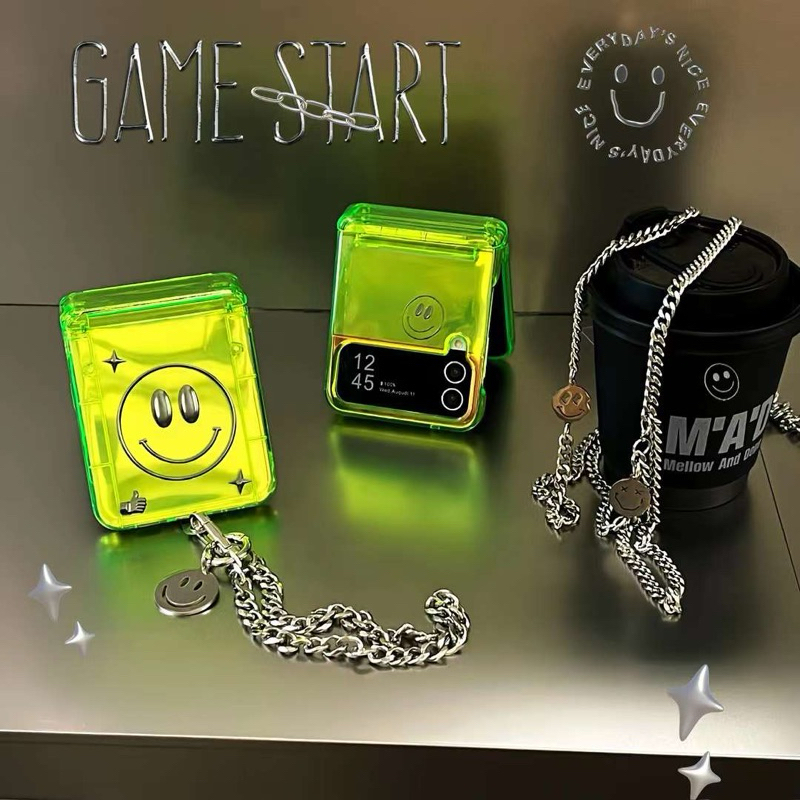 Jual New Cardpocket Case Zflip7 Neon Green Smiley Smile Emoji Emote ...